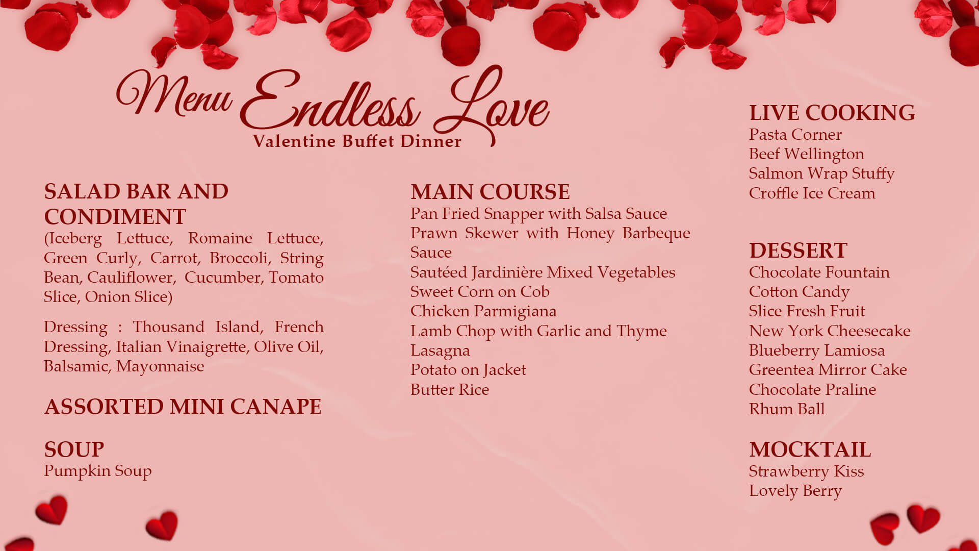 VALENTINE BUFFET - The Sunan Hotel Solo